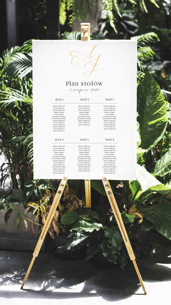 Aniela - plan stołów tablica - Kalmarry.pl